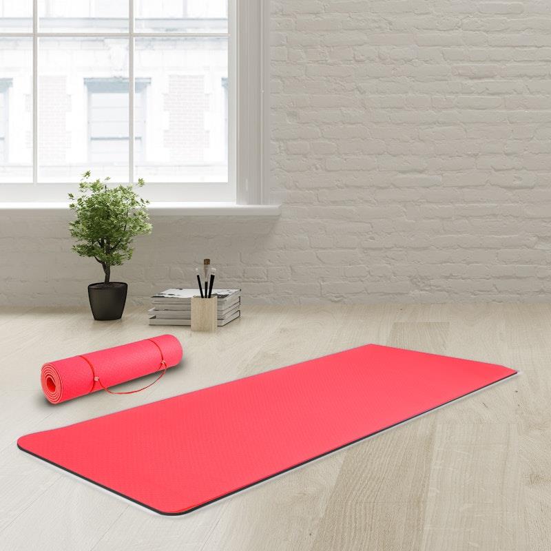 Buy Powertrain TPE Pilates Exercise Yoga Mat 8mm Red Online at Chemist ...