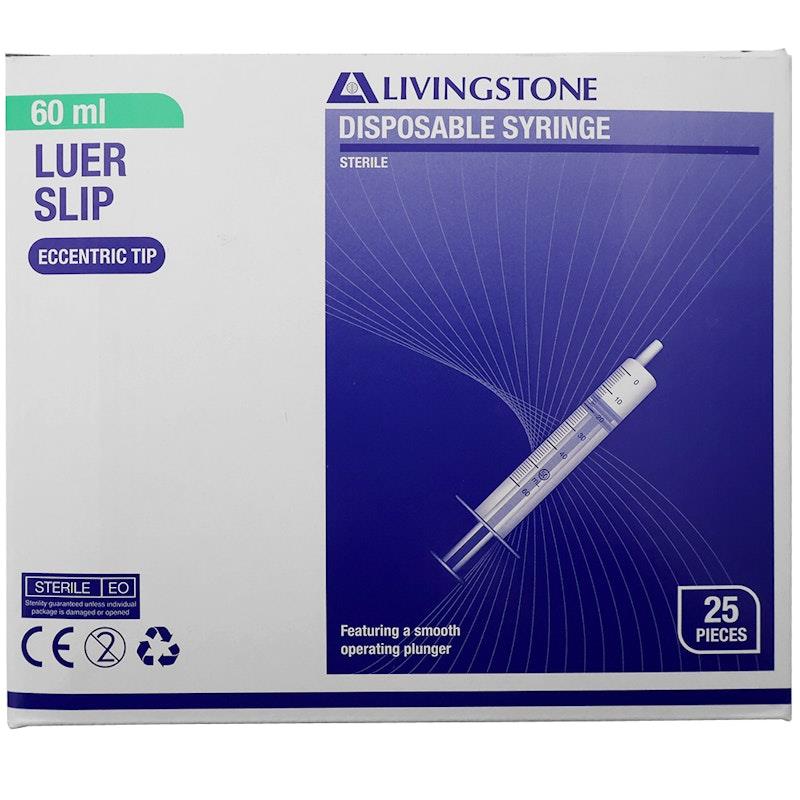 Buy Livingstone Syringe Luer Slip Tip Eccentric Off Centre Nozzle 60ml ...