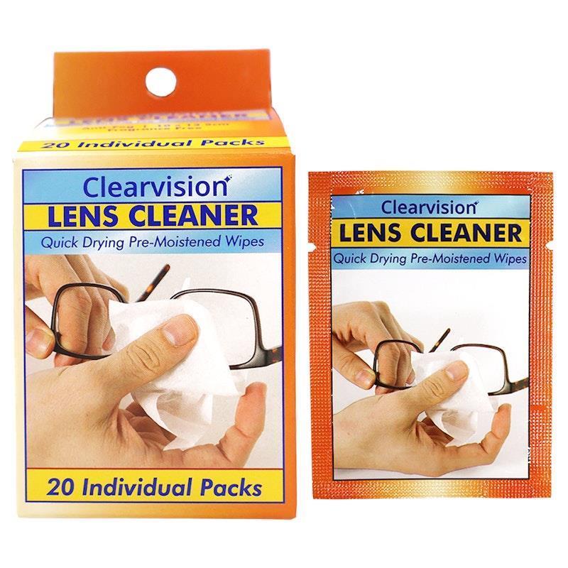 Buy Clearvision Lens Cleaner Wipes 10 x 13.5cm 20 Pieces/Box online at ...