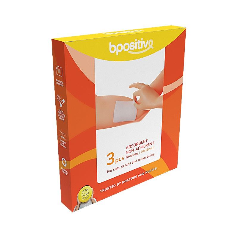 Buy bpositive Absorbent Non-Adherent Dressing 10x10cm 2Pack Online at ...