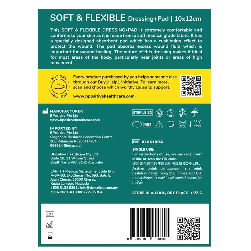Buy bpositive Soft & Flexible Dressing Pad 10x12cm 2Pack Online at ...