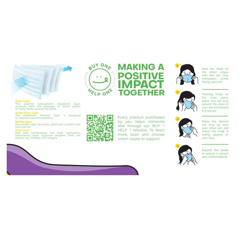 Buy bpositive Non-Sterile Surgical Mask L2 Ear Loop 4 Layers 2Pack ...