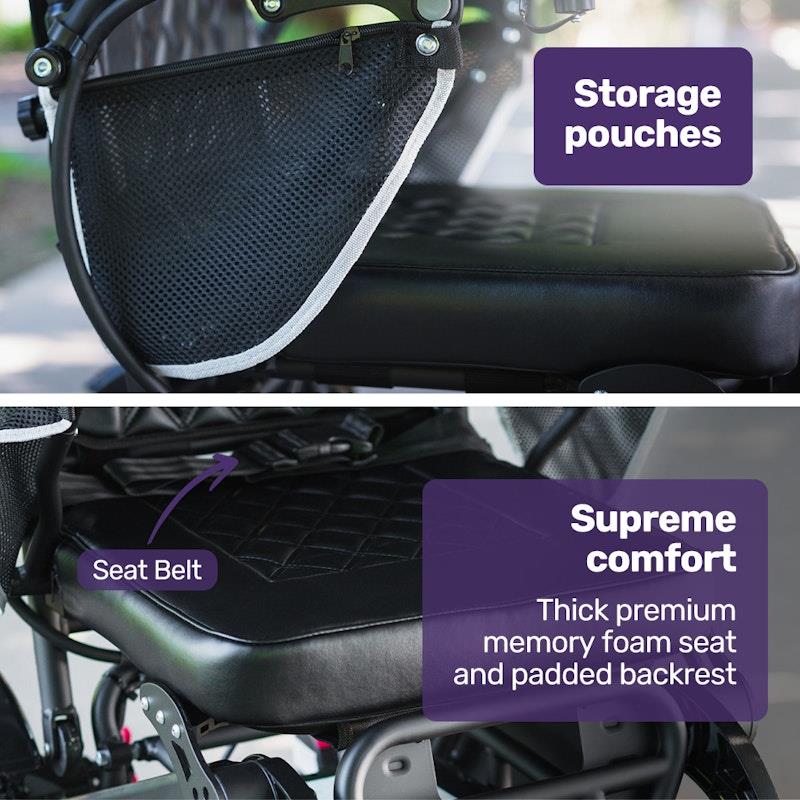 Buy Equipmed Electric Folding Wheelchair Longrange Aluminium Frame ...