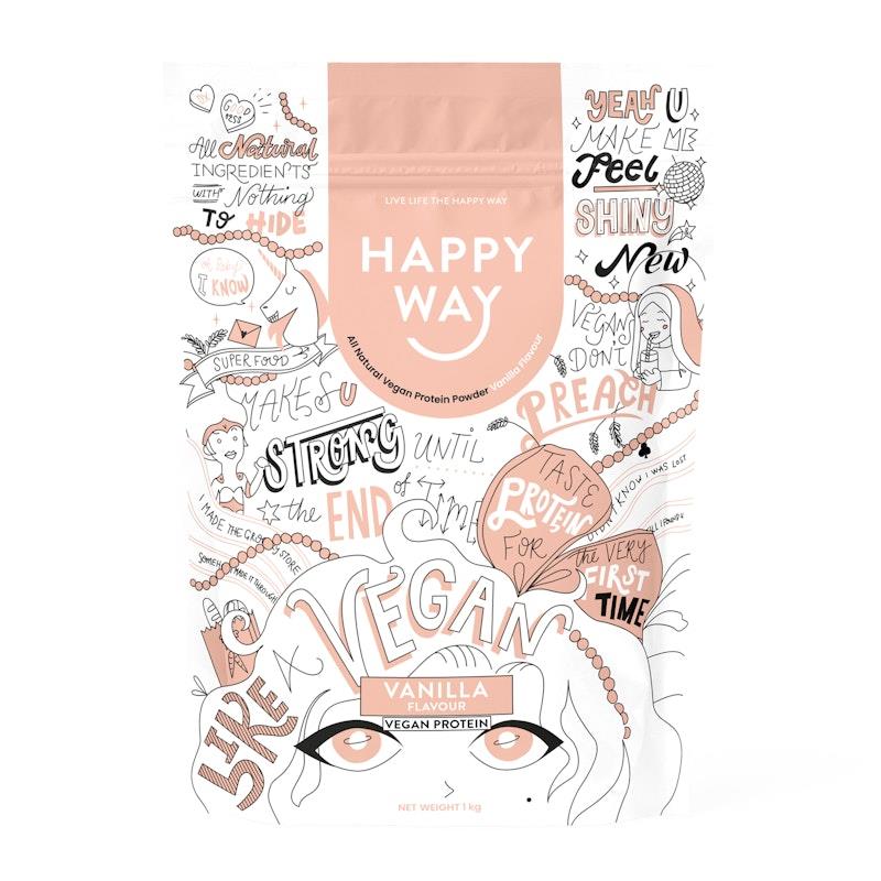 Buy Happy Way Like A Vegan Vanilla Vegan Protein Powder 1kg online at ...