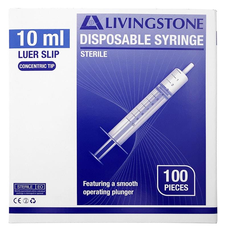 Buy Livingstone Syringe Luer Slip Tip Concentric Nozzle Sterile 10mL 100 Pieces/Box Online at ...
