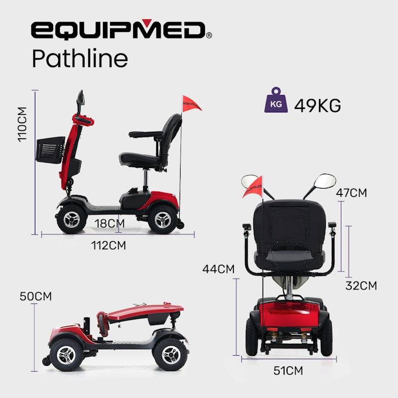 Buy Equipmed Pathline Mid-Sized Electric Mobility Scooter For Elderly ...