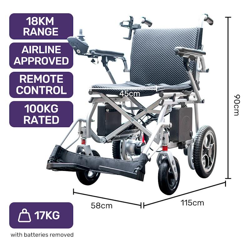 Buy Equipmed Power Electric Wheelchair Extra Lightweight Long Range ...