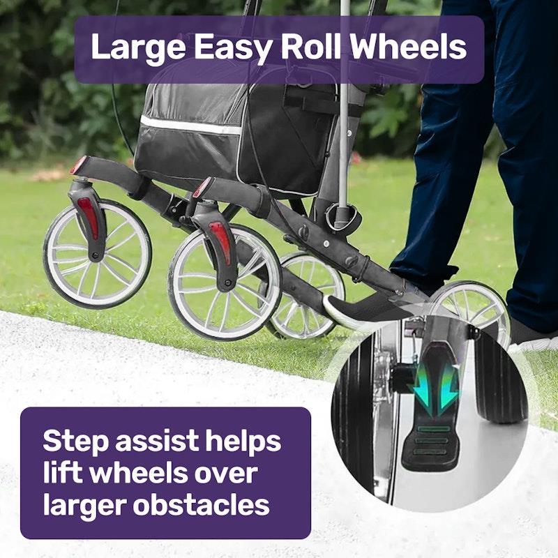 Buy Equipmed Upright Rollator Walker With Forearm Rest Supports Grey ...