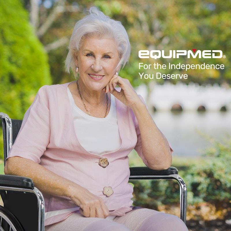 Buy Equipmed Folding Manual Wheelchair Self Propelled Black Online at ...