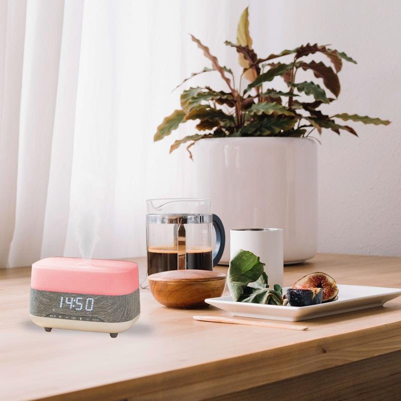 Buy Laser Ambient Diffuser Clock Radio with Bluetooth Speaker & Light 1 ...