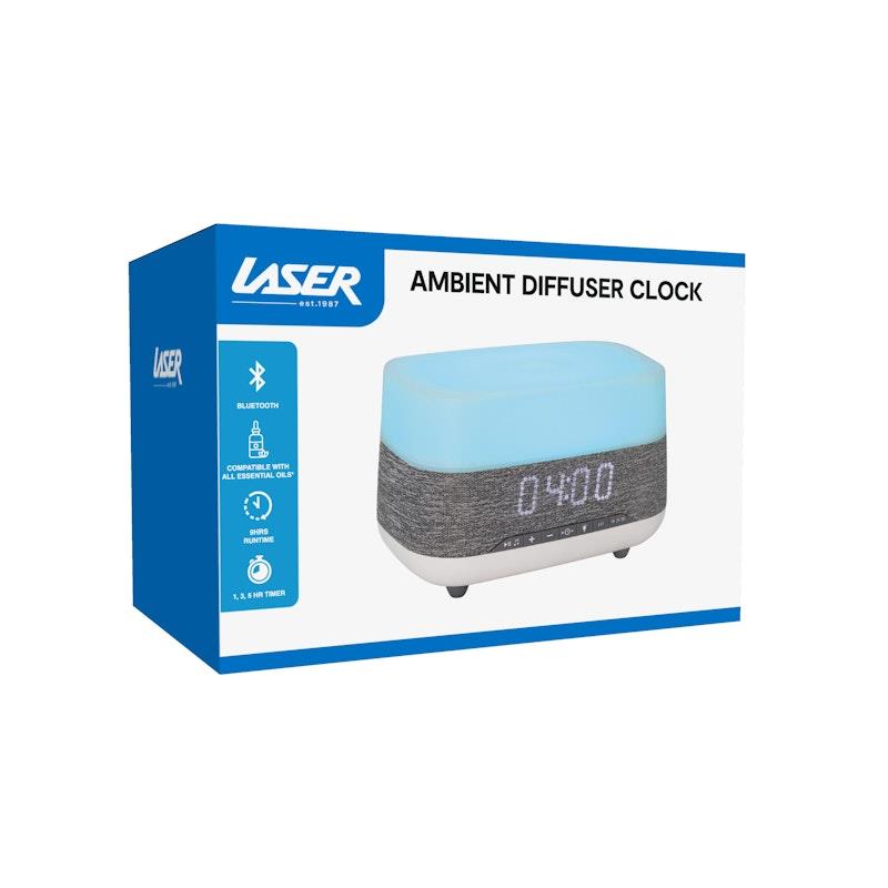 Buy Laser Ambient Diffuser Clock Radio with Bluetooth Speaker & Light 1 ...