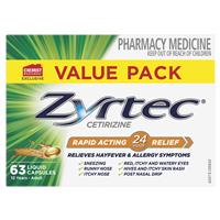 Buy Zyrtec Liquid Capsules 63 Exclusive Size Online at Chemist Warehouse®
