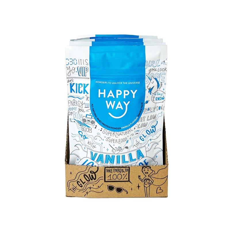 Buy Happy Way Vanilla Whey Protein Powder Travel Packs 6x60g online at ...
