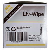 Buy Liv-Wipe Mini 10% Povidone Iodine Wipes 55 x 50mm 100 Pieces/Box ...