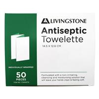 Buy Livingstone Antiseptic Towelette Wipe 14.5 x 12.6cm 50 Pieces/Box ...