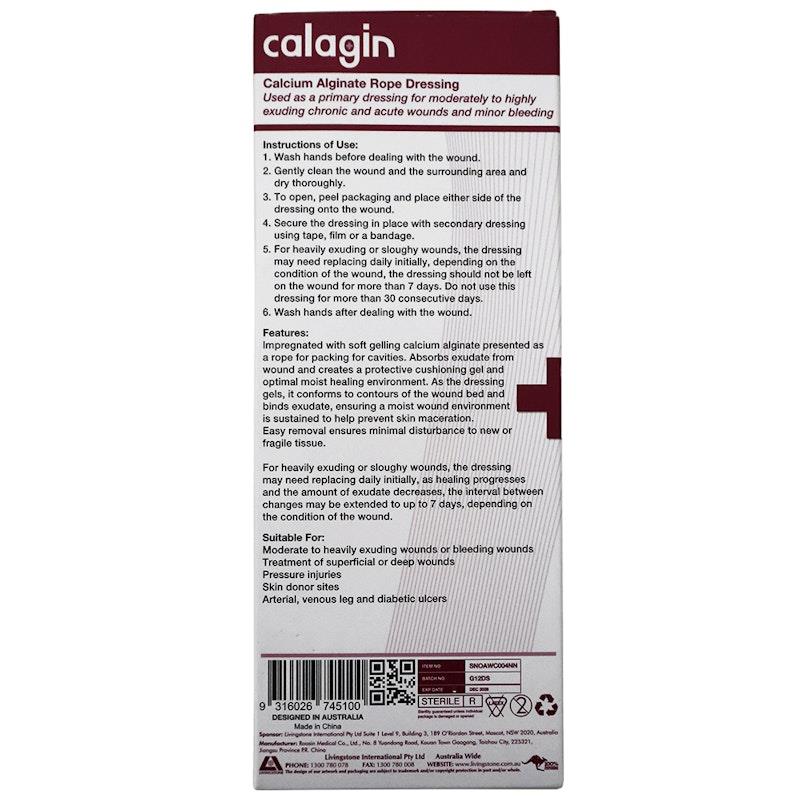 Buy Calagin Calcium Alginate Rope Dressing 30cm Sterile 5 Pieces/Box ...