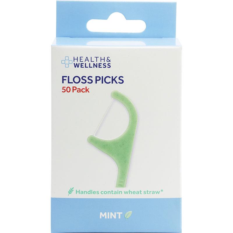 Buy Health & Wellness Dental Floss Picks 50 Pack Mint online at Chemist ...