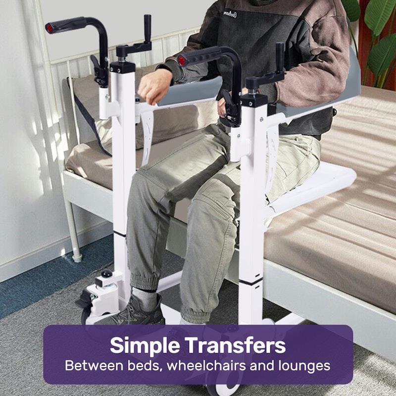 Buy Equipmed 4 In1 Patient Lift Transfer Chair White & Grey Online at ...