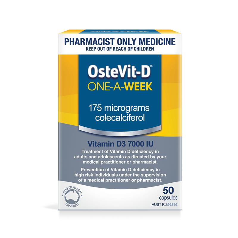 Buy OsteVit-D Vitamin D3 7000iu 1 A Week 50 Capsules - Colecalciferol ...
