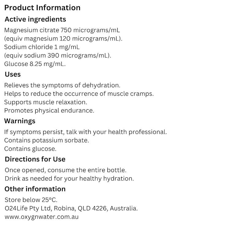 Buy Oxygn Sports Hydration+ Nano Water 500mL 12 Pack Online at Chemist ...