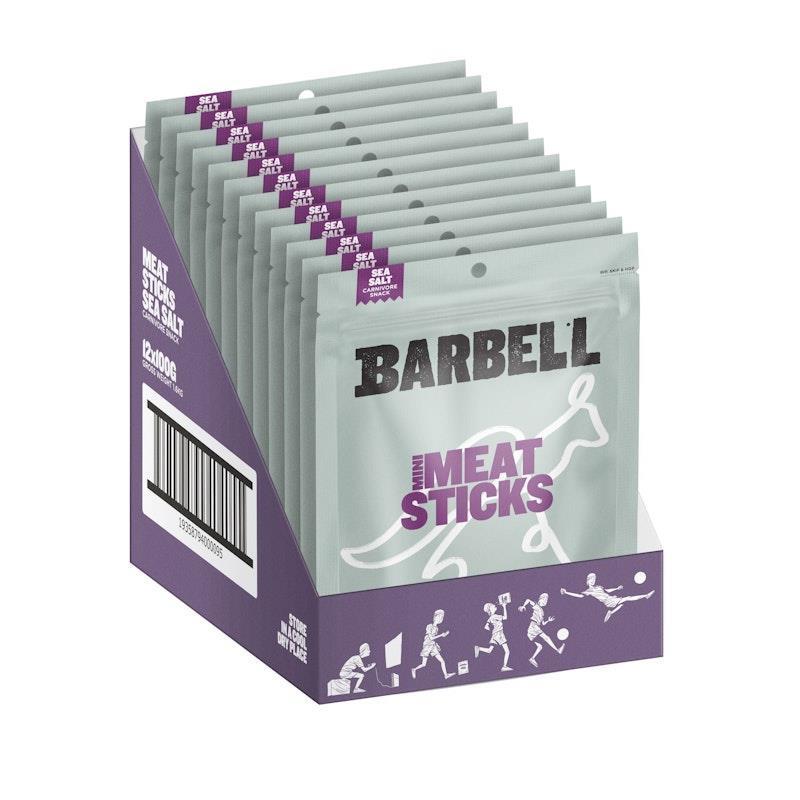 Buy Barbell Foods Meat Sticks Sea Salt 100g 12 Pack online at Chemist ...