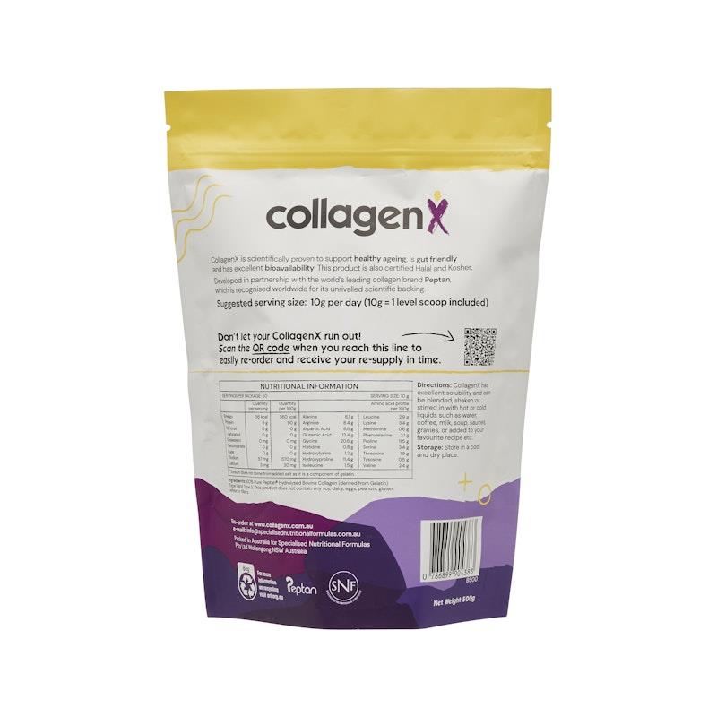Buy CollagenX Pure Bovine Collagen Peptide Powder 500g Online at ...