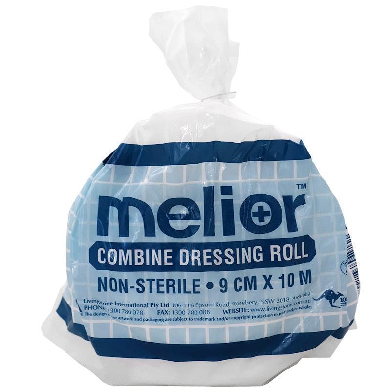 Buy Melior Combine Dressing Roll Non-Sterile 9cm x 10m 1Piece online at ...