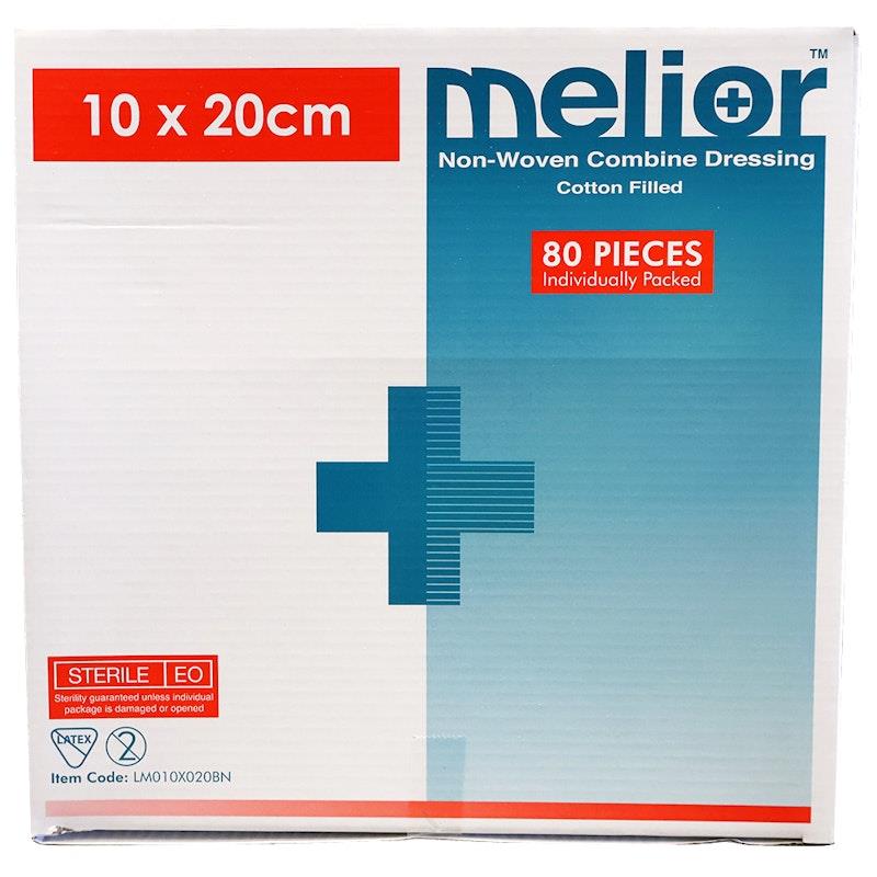 Buy Melior Combine Dressing Pads Sterile 10 x 20cm 80 Pieces/Box Online at Chemist Warehouse®