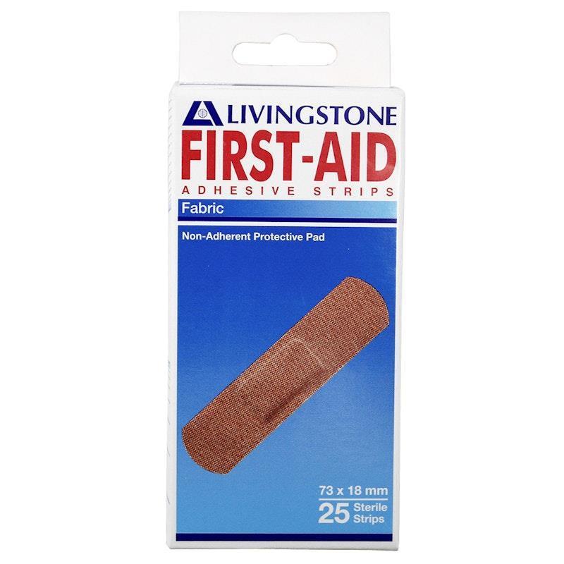 Buy Livingstone Adhesive Fabric First Aid Strips with Pad Sterile 73 x ...