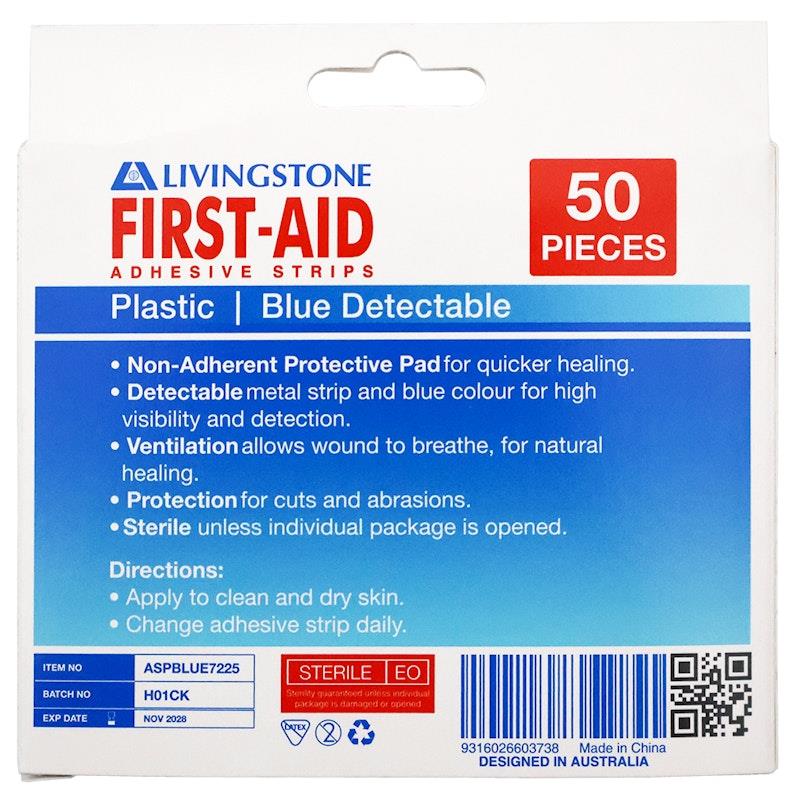 Buy Livingstone Metal Detectable Blue Adhesive Strips with Pad ...