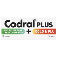Buy Codral Plus Cold & Flu 16 Tablets + Sore Throat 16 Lozenges Online ...