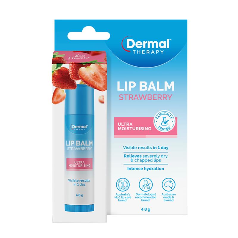 Buy Dermal Therapy Lip Balm Stick Strawberry 4.8g online at Chemist ...
