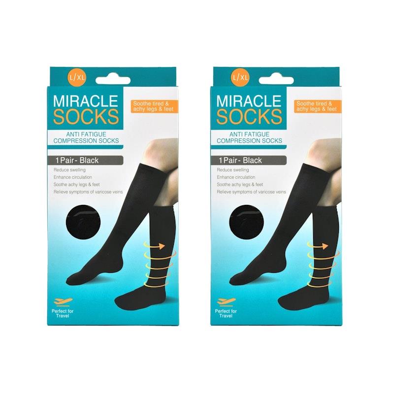 Buy Living Today 2x Miracle Compression Socks - Large/XL Bundle online ...