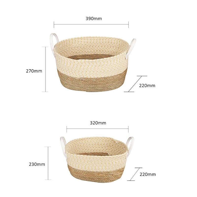 Buy Living Today 2 Piece Cotton Rope Stripe Carry Handles Storage ...