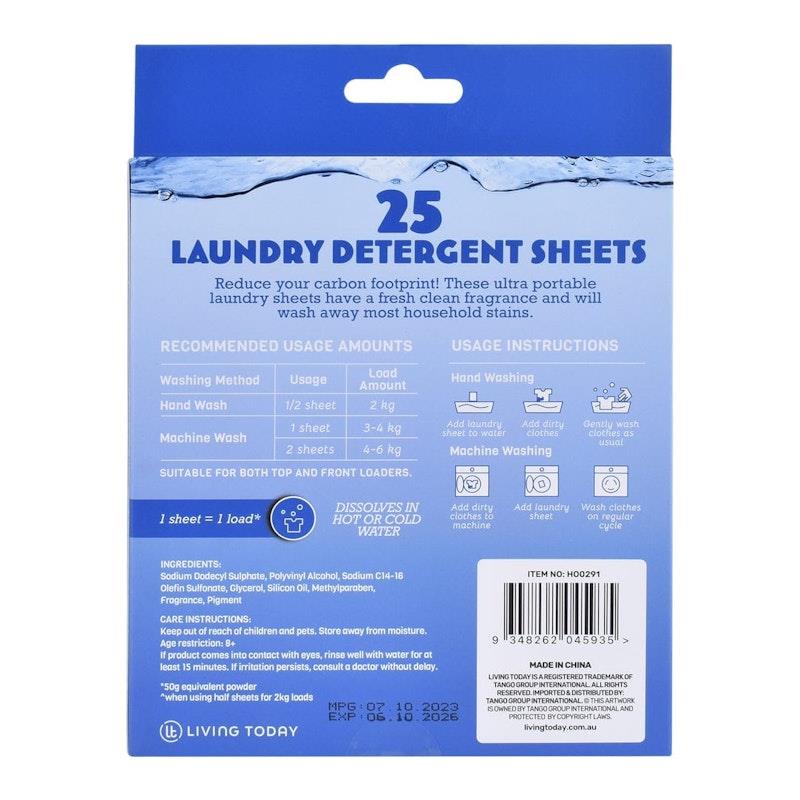 Buy Living Today 25 Sheets Ultra Concentrated Laundry Detergent 1Unit Online at Chemist Warehouse®