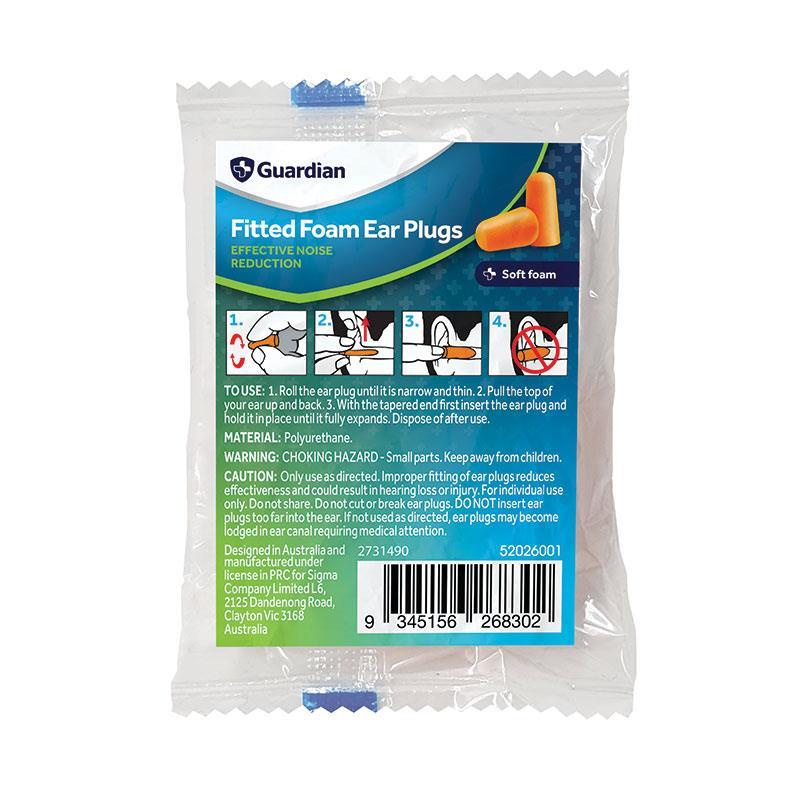 Buy Guardian Ear Plugs Fitted Foam 1 Pair online at Chemist Warehouse