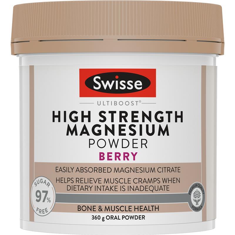 Buy Swisse Ultiboost High Strength Magnesium Powder Berry 360g online ...