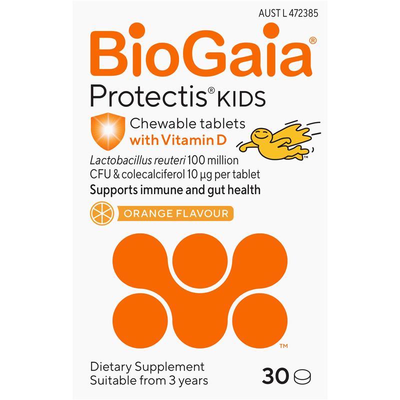 Buy BioGaia Protectis with Vitamin D 10mcg Orange Flavour 30 Tablets ...