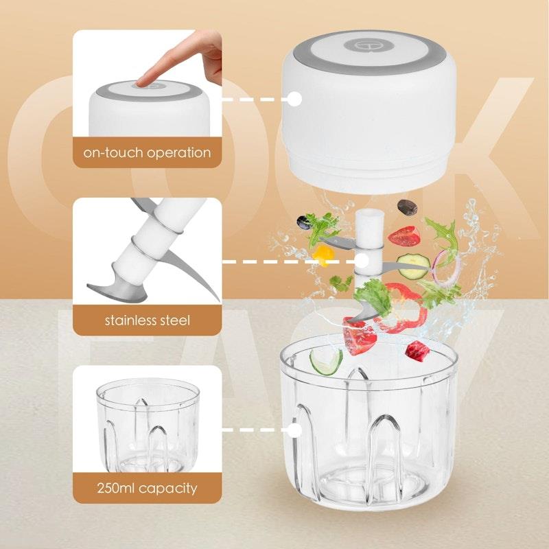 Buy Cook Easy 250ml Cordless USB Rechargeable Mini Food Chopper 1Unit ...