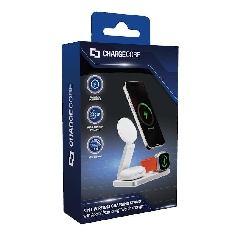Buy Laser ChargeCore 3-in-1 Wireless Charging Stand White Online at ...