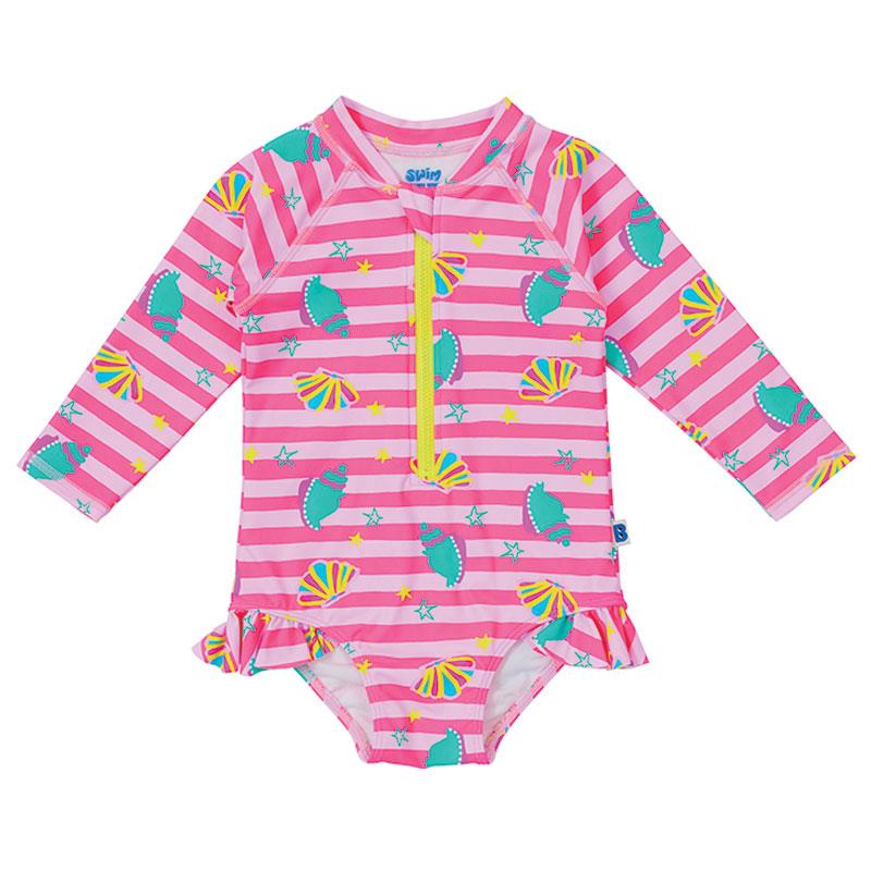 Buy Bambi Mini Co. SWIM - Baby Swimsuit onesie - Pink Stripe Shell - 12 ...