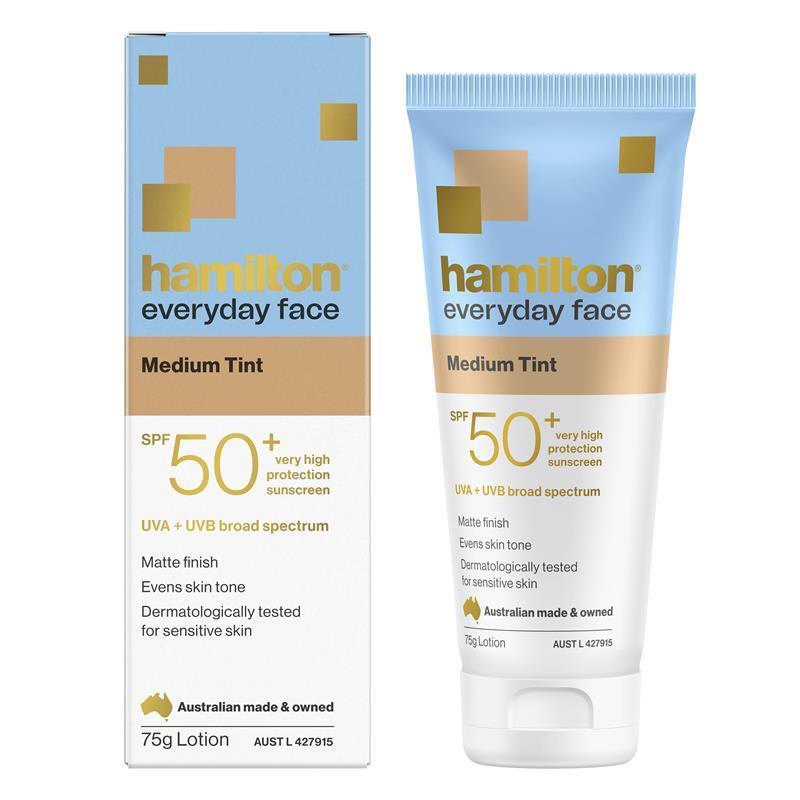 Buy Hamilton Sun Everyday Face Medium Tint SPF50+ 75g online at Chemist ...