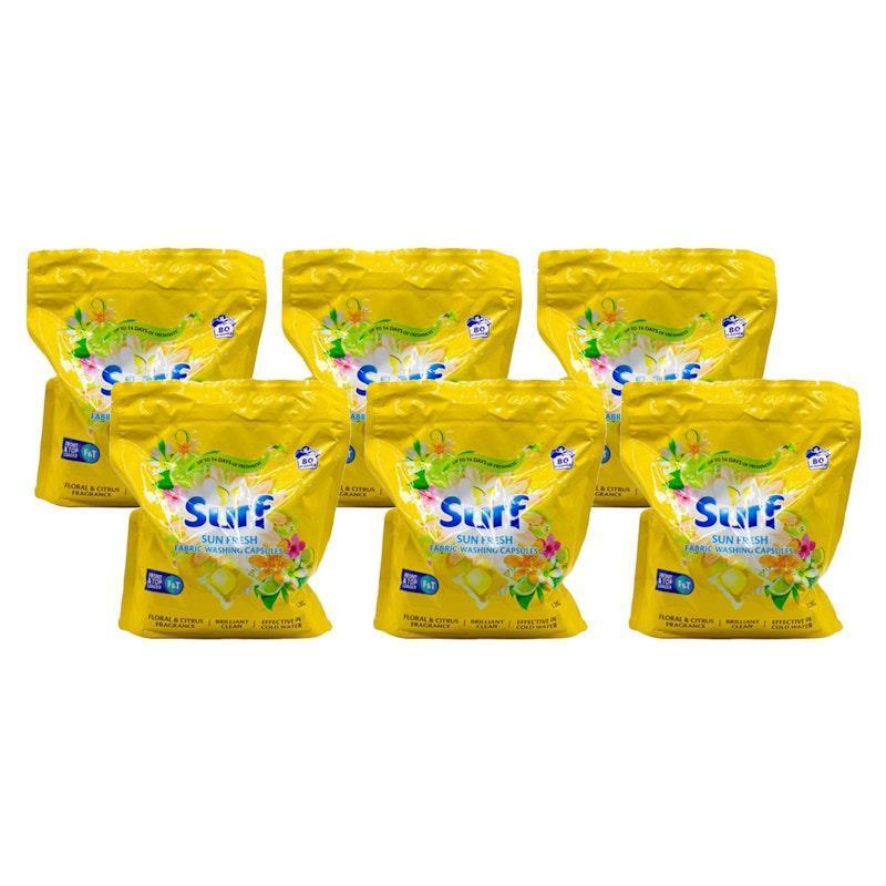 Buy Surf 80Pk Fabric Washing Capsules Front And Top Loder Sun Fresh 6 ...