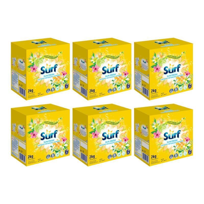 Buy Surf 2Kg Laundry Detergent Powder Sun Fresh 6 Pack online at ...