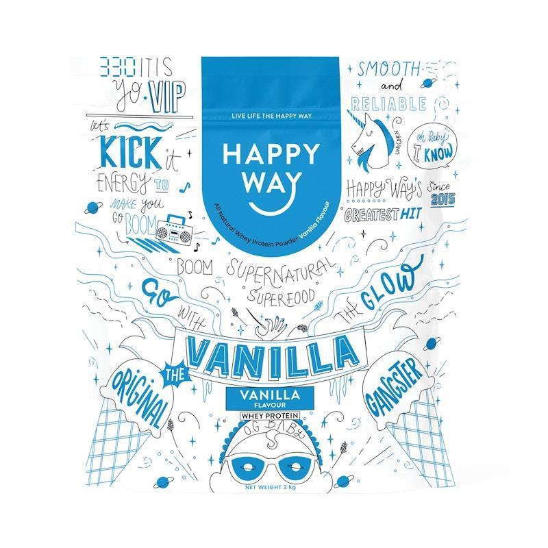Buy Happy Way Vanilla Whey Protein Powder 2kg online at Chemist Warehouse