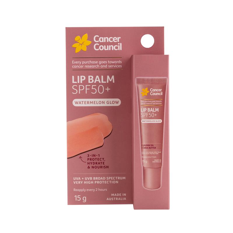 Buy Cancer Council Lip Balm SPF50+ Watermelon Glow 15g online at ...