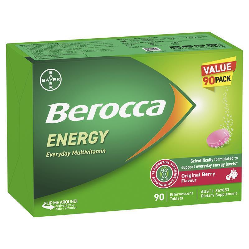 Buy Berocca Energy Original Berry 90 Effervescent Tablets online at ...