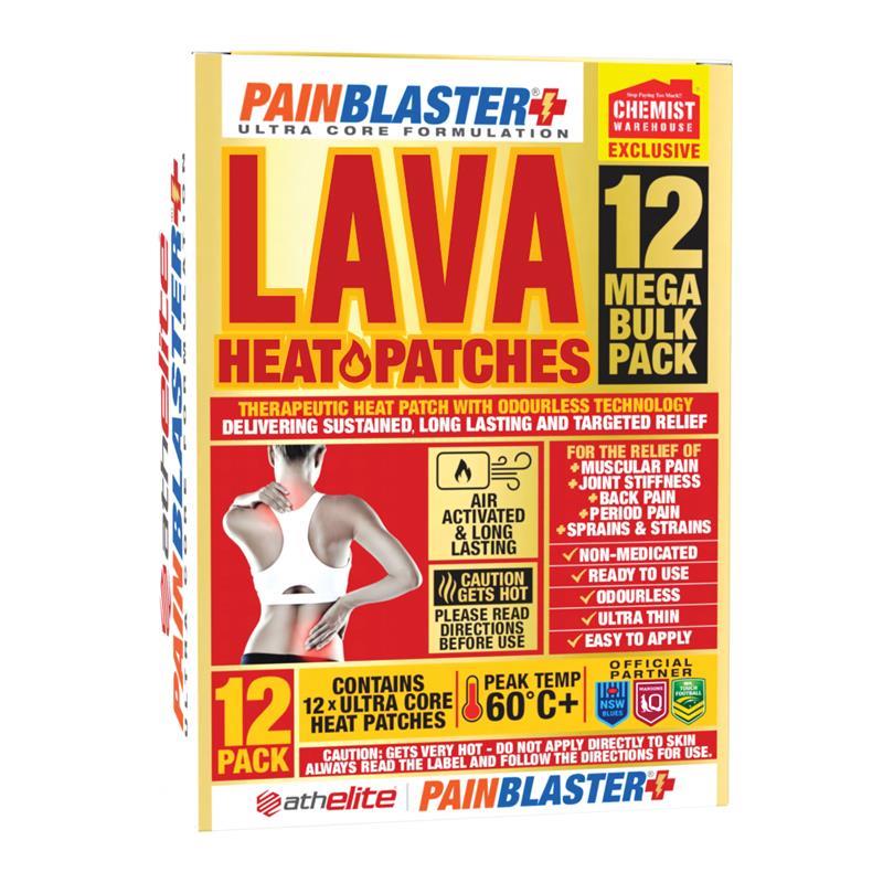 Buy Pain Blaster Lava Heat Patches 12 Pack By Athelite Exclusive Size ...