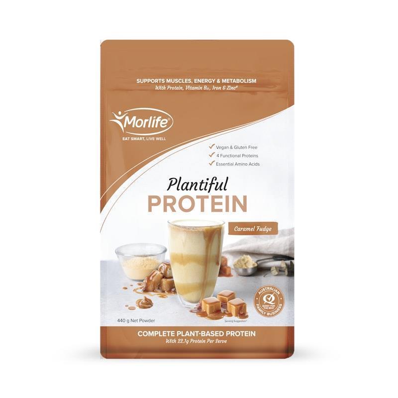 Buy Morlife Plantiful Protein - Caramel Fudge 440g online at Chemist ...
