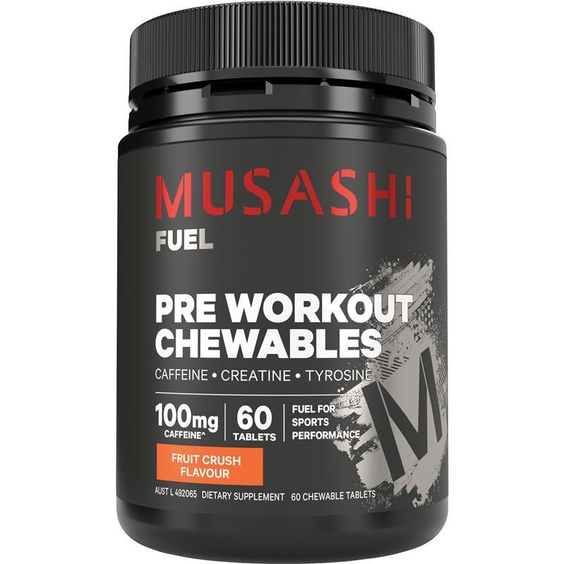 Buy Musashi Pre Workout Chewables Fruit Crush Flavour 60 Tablets online ...